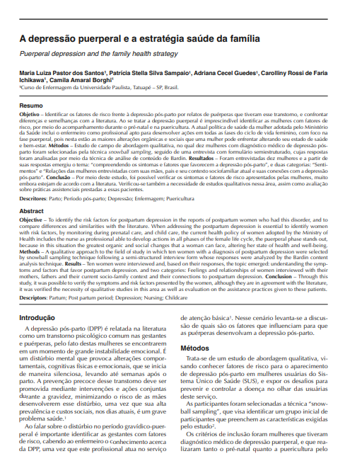 A depressão puerperal e a estratégia saúde da família - Repositório ...